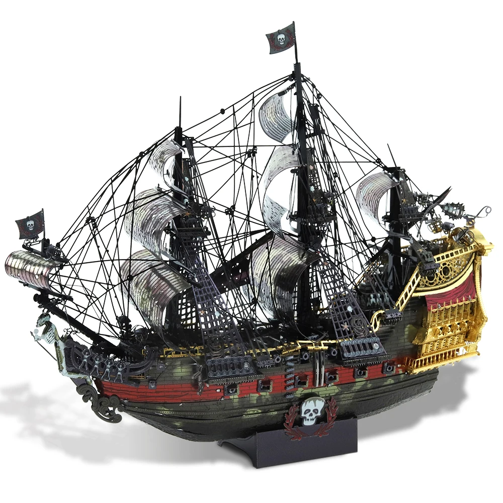 3D Metal Puzzle The Queen Anne's Revenge Jigsaw Pirate Ship DIY Model ...