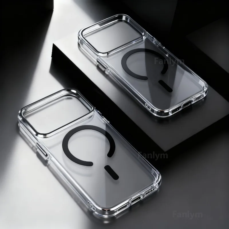 Original Metal Buttons Clear Phone Case For iPhone 16 15 14 13 17 Pro ...