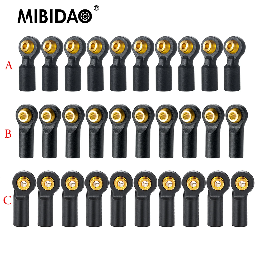 MIBIDAO 10Pcs M1.6 Plastic Pivot Link Rod End Balls Joint Head for ...