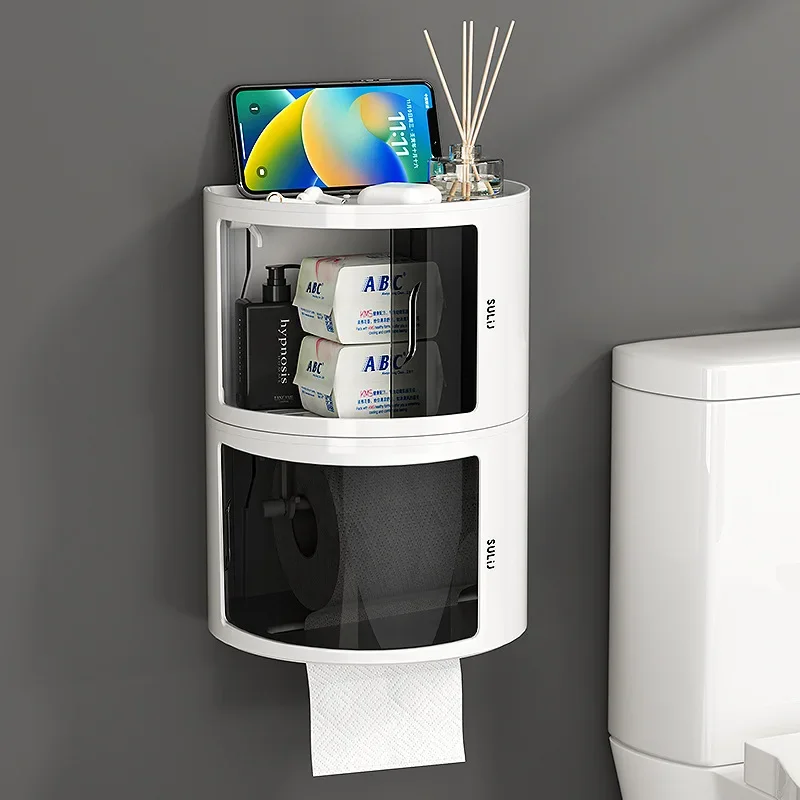 Tissue-box-household-storage-roll-paper-rack-wall-mounted-stacked ...