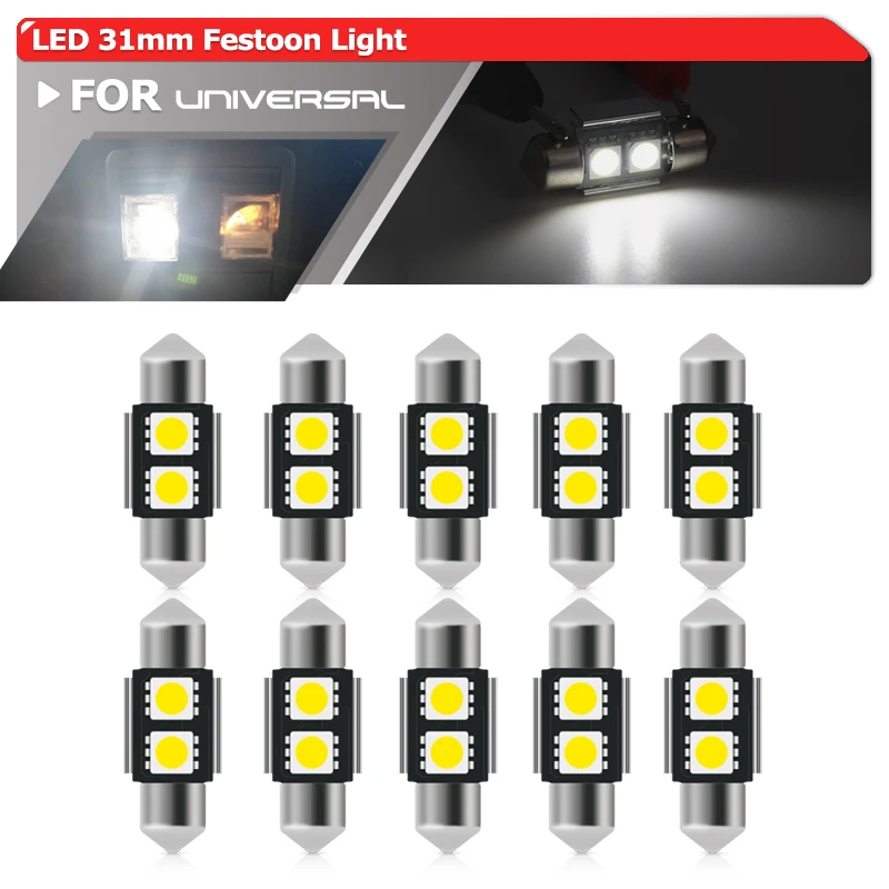 10x-DE3022-DE3175-LED-Bulbs-31mm-Canbus-Festoon-DE3021-3175-6428-SMD ...