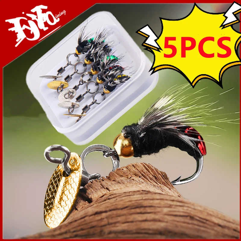 5PCS-Fly-Hooks-Flies-Insect-Lures-Bait-Fly-Fishing-Decoy-Bait-Sequins ...