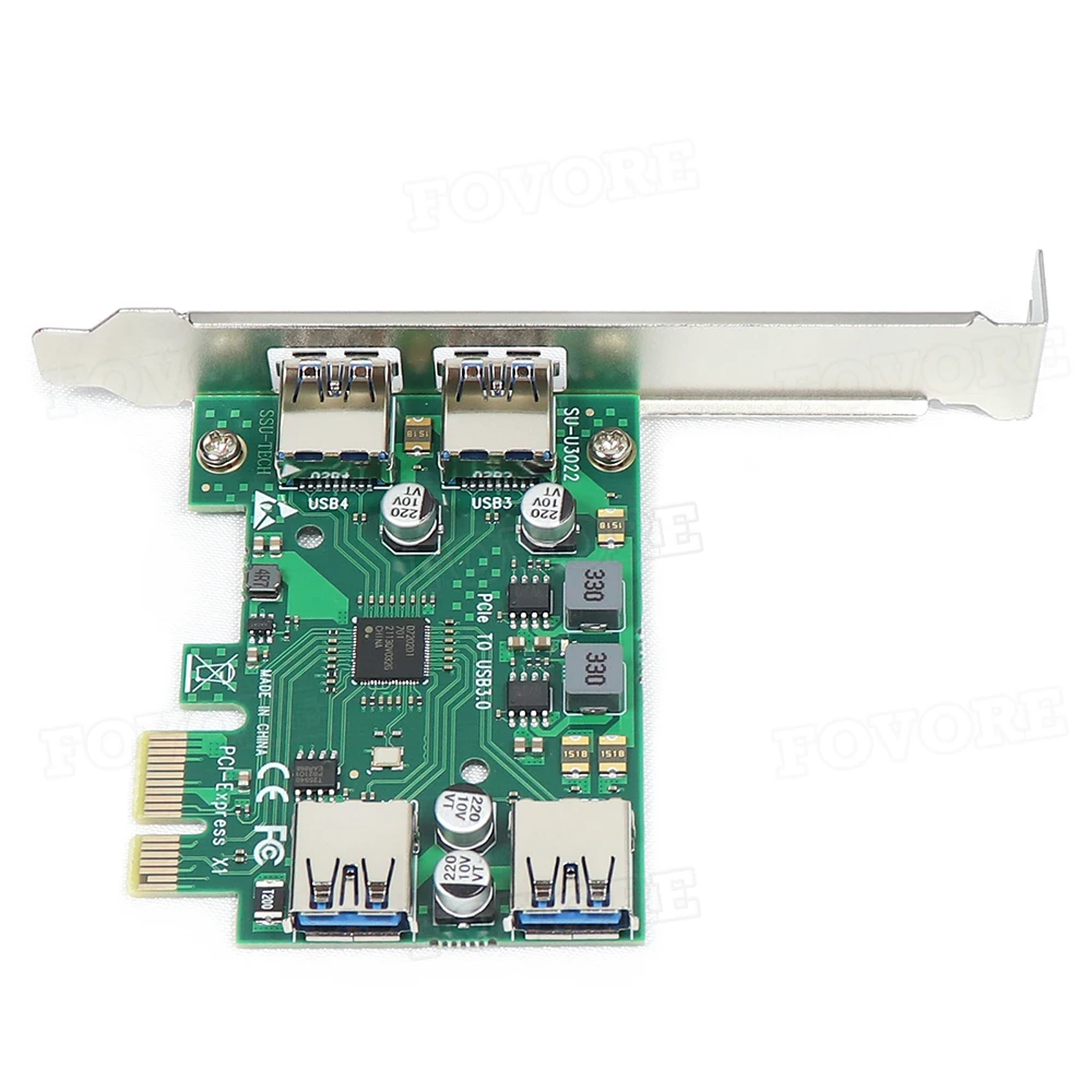 Адаптер PCI E USB 3 0 PCI Express 4 порта к USB 3.0 Контроллер 5 Гбит/с ...