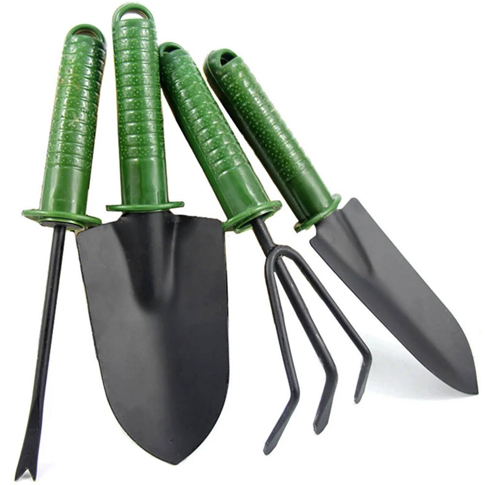 4pcs-Garden-Shovel-Tool-Set-Loosen-Soil-Rake-Tip-Round-Shovel-Seedling ...