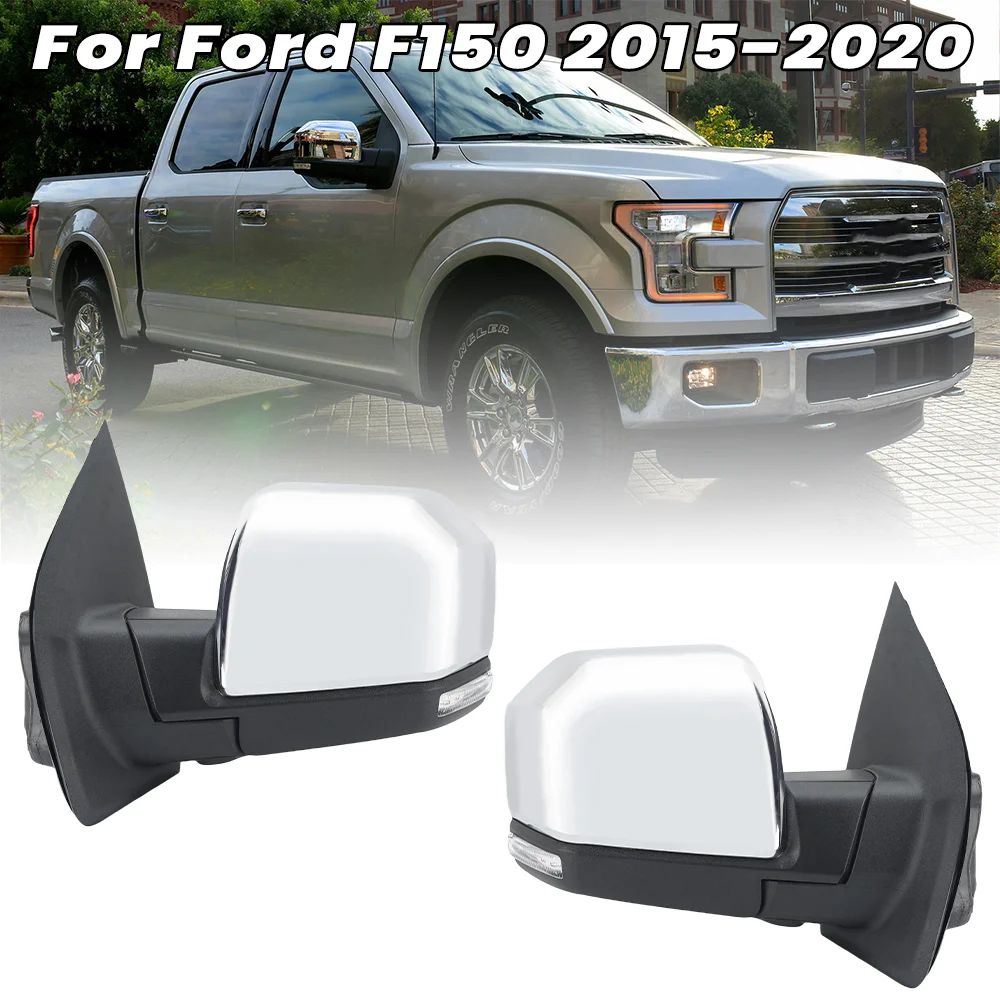 18+4 Pins Rearview Mirror Assembly For Ford F150 2015 2016-2020 Chrome ...