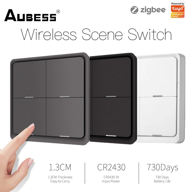 Aubess-ZigBee-Smart-Switch-Wireless-Push-Button-Switch-Tuya-4-Gang-12 ...