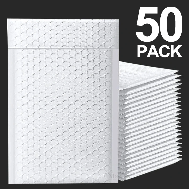 50-10pcs-Bubble-Envelopes-Bag-Waterproof-White-Foam-Bubble-Mailers ...