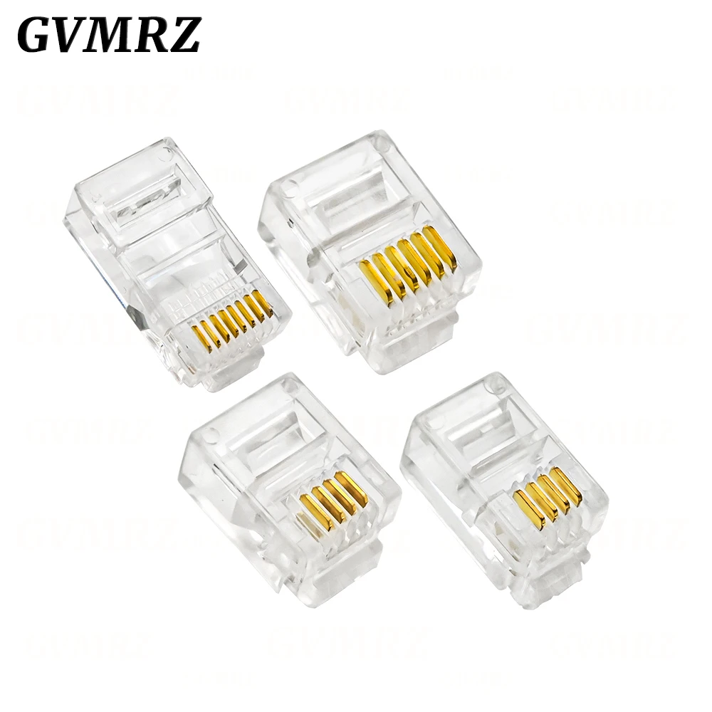 4Pin 6Pin 8Pin Cable End Connectors Plugs telephone connector internet ...