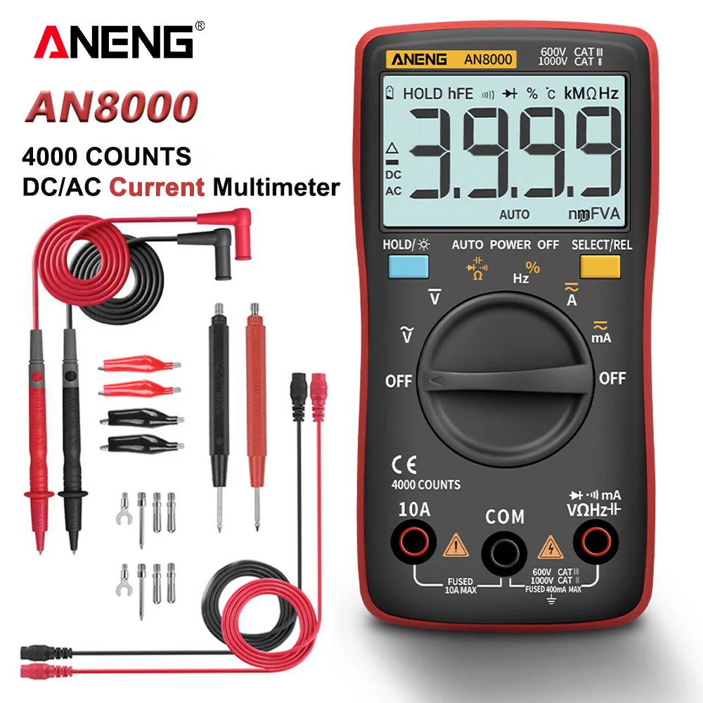 Aneng An8000 Digital Multimeter 4000 Counts Profesional Capacitor ...