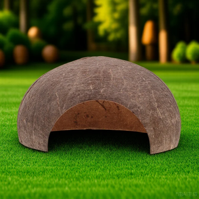 Coconut Shell Hideout Reptile Cave For Turtle Basking Platform Indoor ...