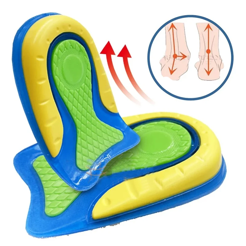 Silicone-Heel-Pad-Unisex-Sports-Shock-absorbing-Insoles-Half-Size-U ...