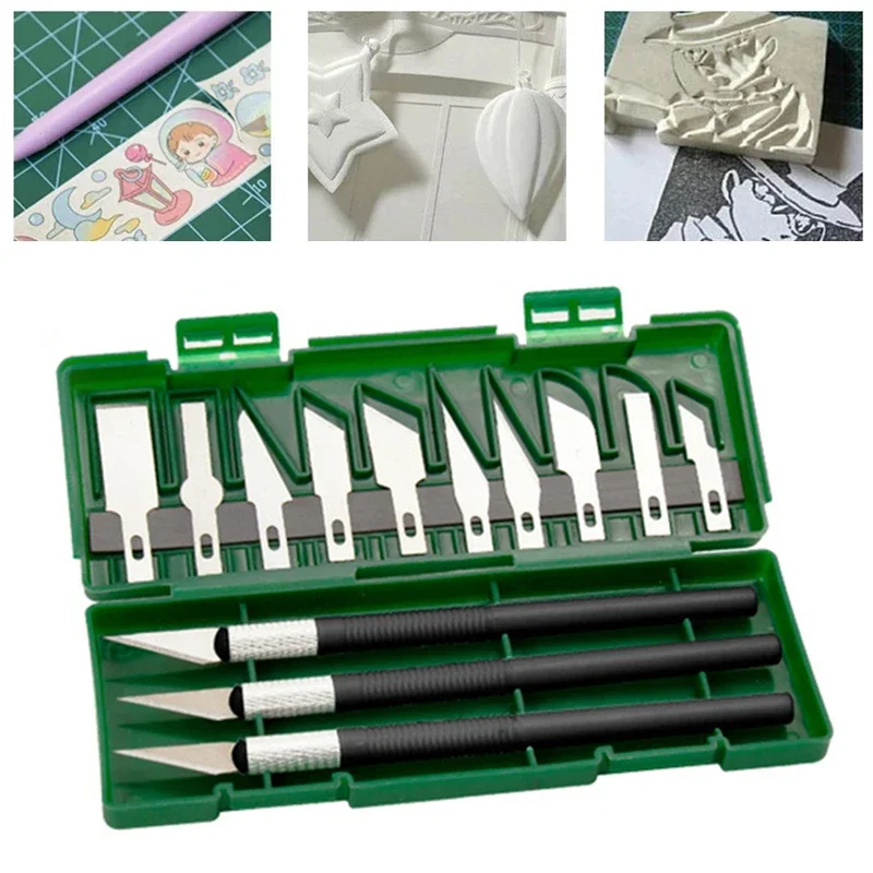13Pcs-set-Art-Carving-Cutter-With-Box-Metal-Blade-Wood-Carving-Knife ...