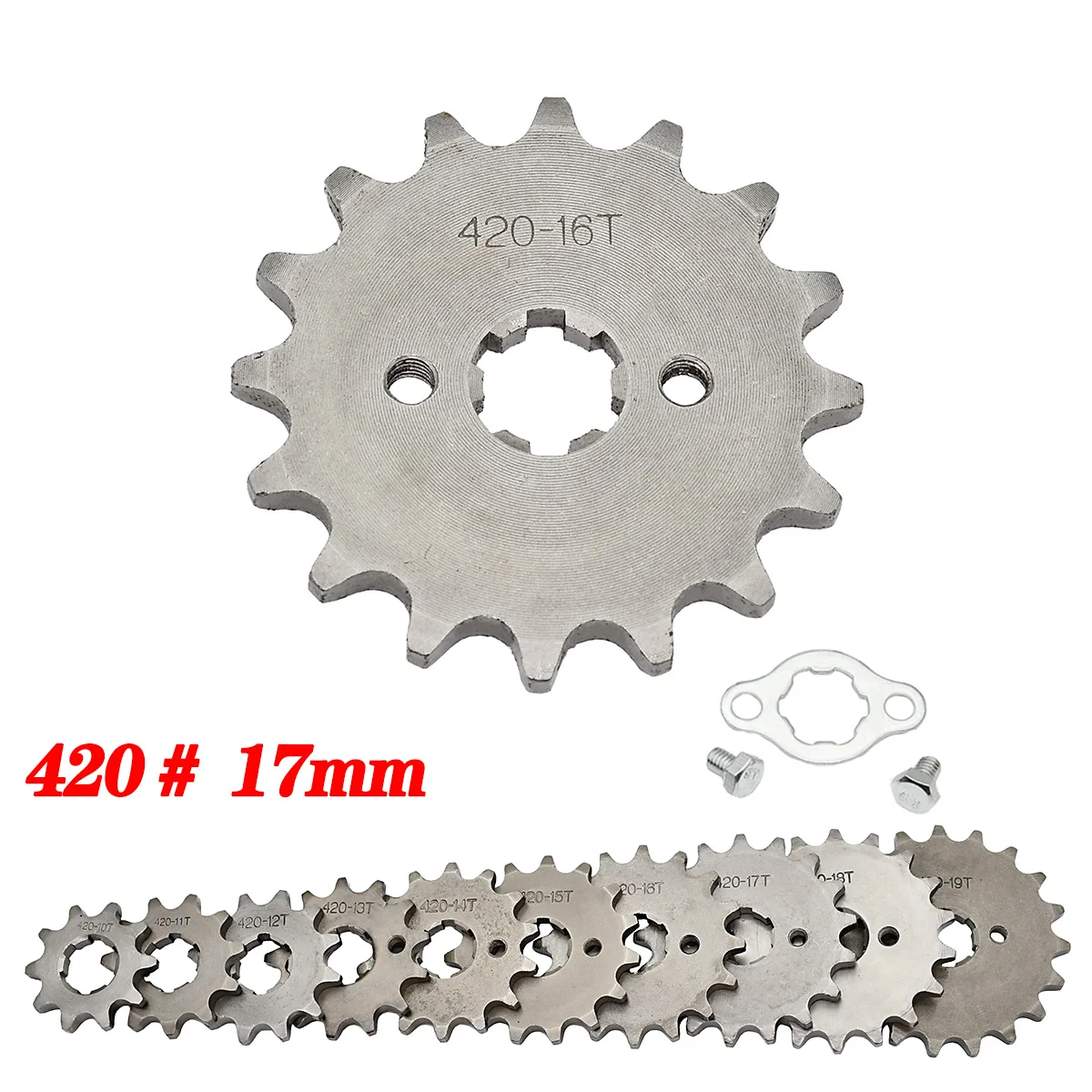 420H Chain 420 17mm 10 -19 Teeth Front Engine Sprockets For Taotao Kayo ...