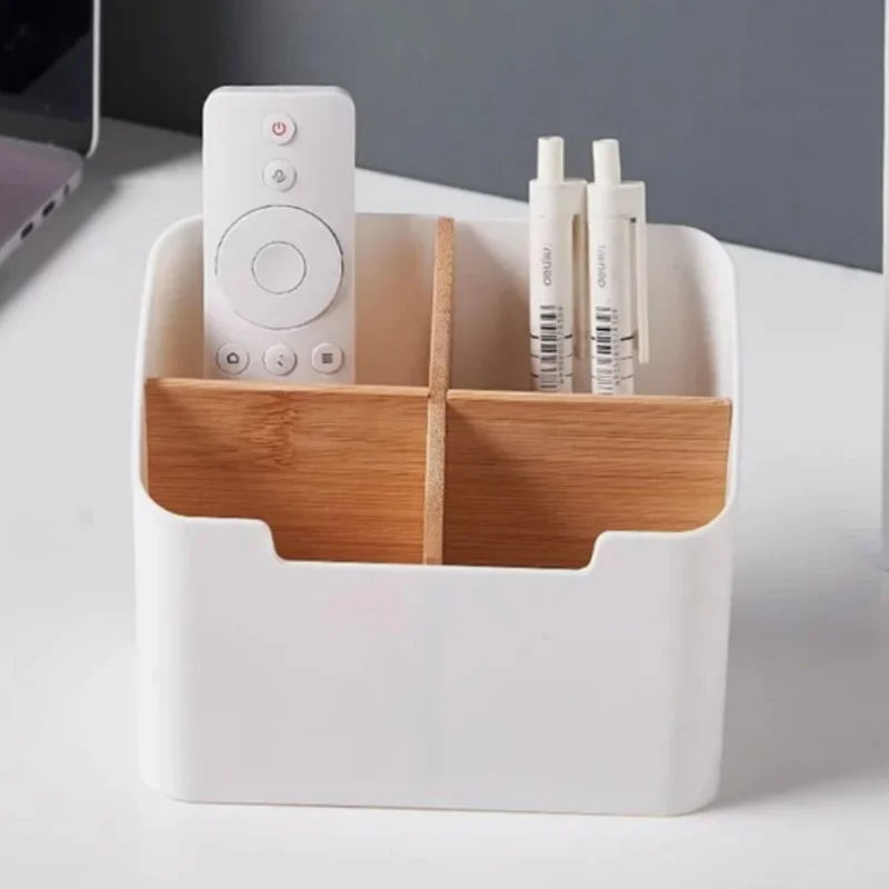 1/2PCS Multifunctional Compartment Storage Box Bamboo Wooden Desktop ...