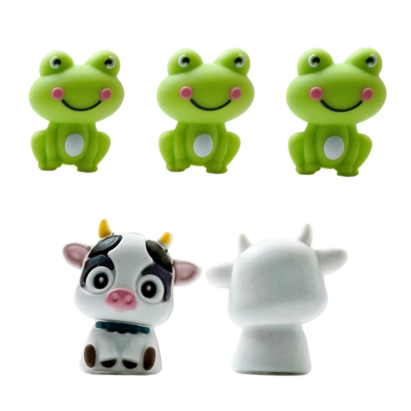 5-10Pcs-New-Focal-Silicone-Beads-Stereo-Frog-Cow-Animals-Shape-For ...