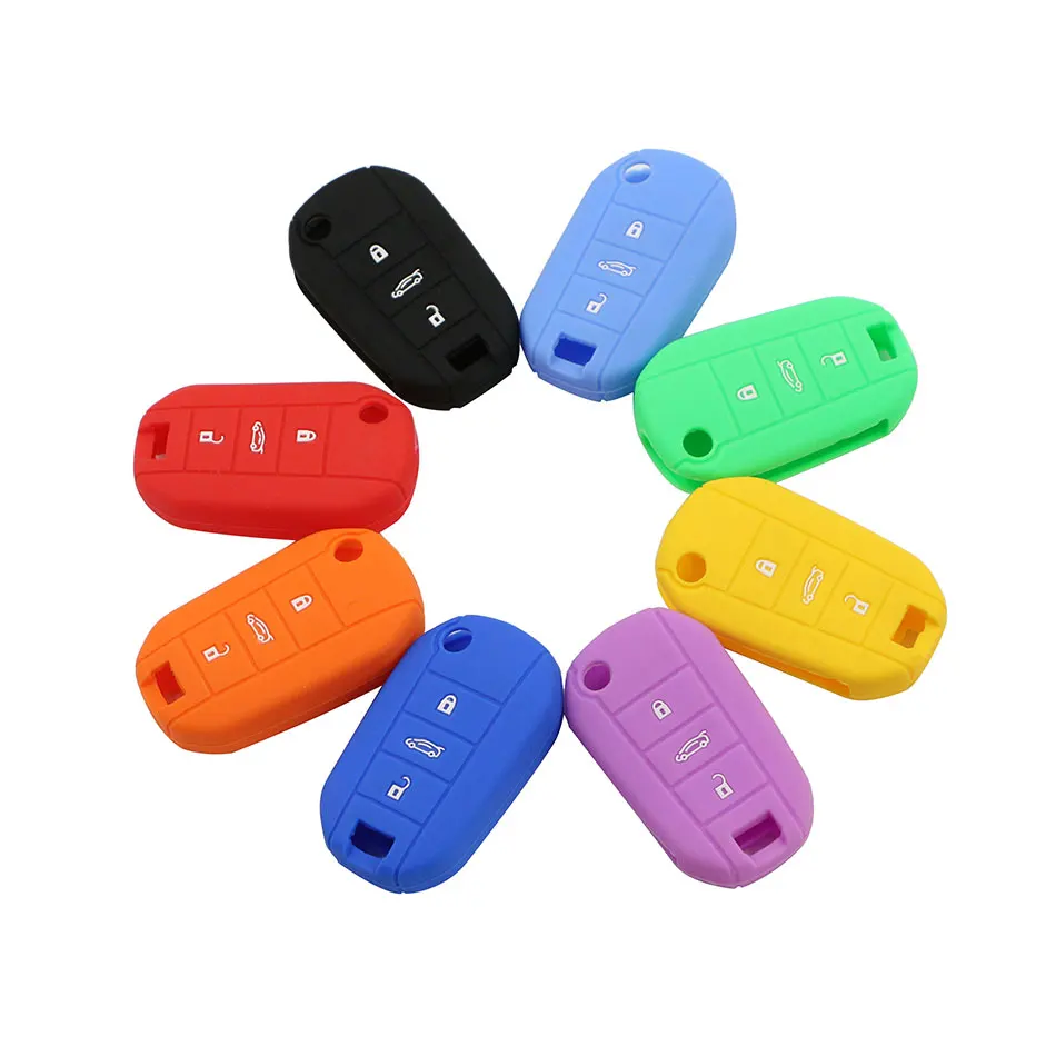 New TPU Car Flip Key Case Cover Shell for Peugeot 208 3008 308 508 408 ...
