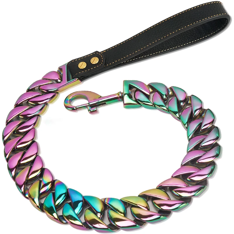 Durable-Stainless-Steel-Dog-Chain-Leash-Collar-Strong-Pet-Dog-Gold ...