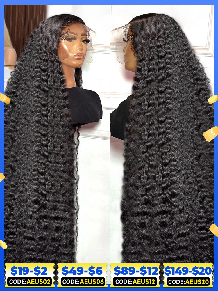 Curly-250-Transparent-HD-30-40-Inches-Deep-Wave-13x6-Lace-Front-Human ...