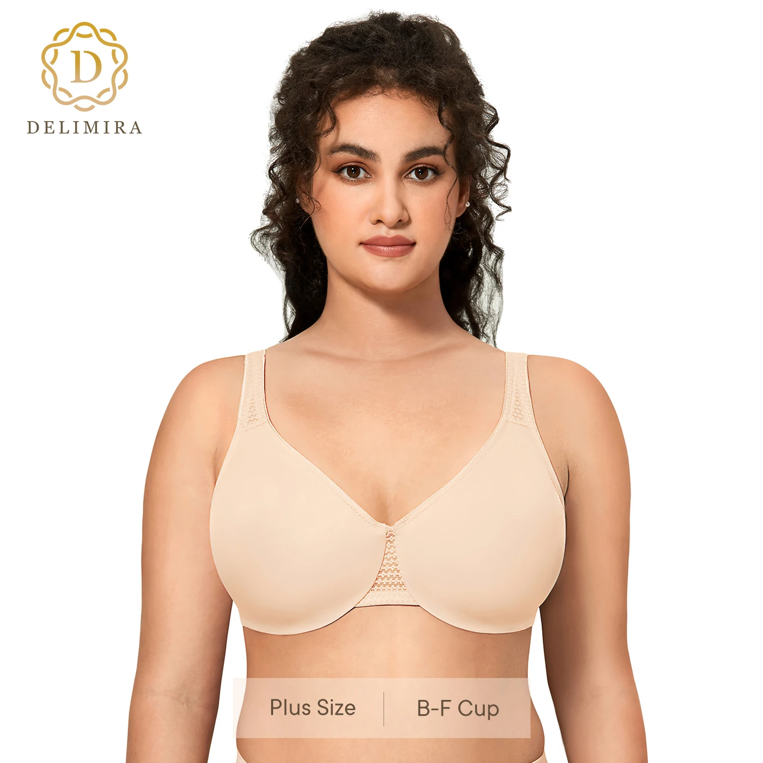 Delimira Womens Smooth Plus Size Minimizer Bra Full Coverage Unlined