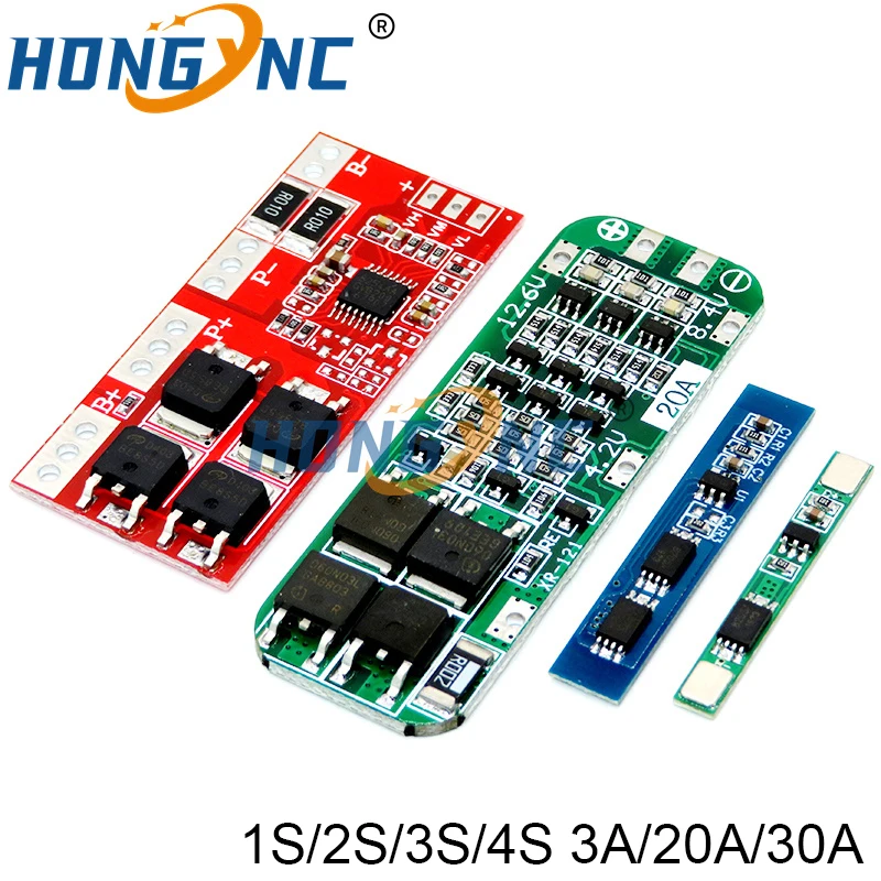 1S-2S-3S-4S-3A-20A-30A-Li-ion-Lithium-Battery-18650-Charger-PCB-BMS ...