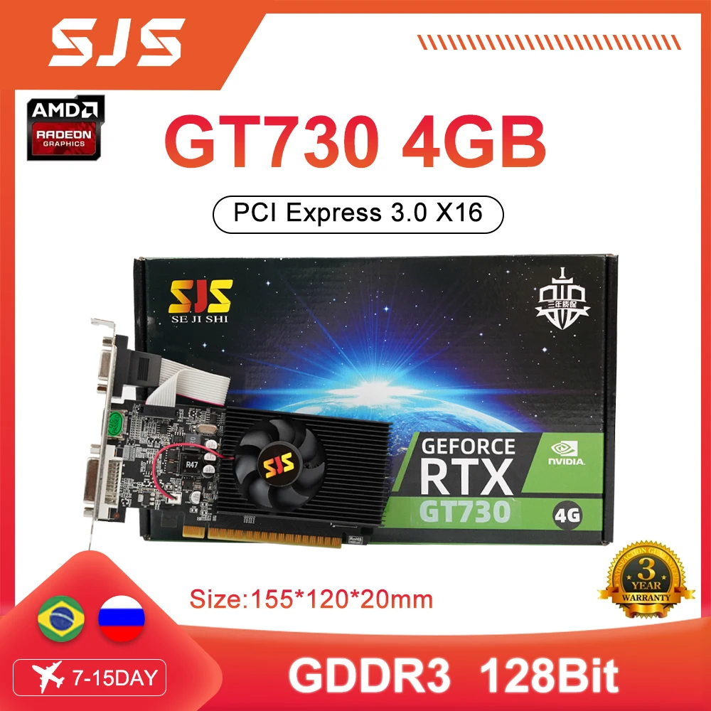 SJS GT 730 비디오 카드, 엔비디아 그래픽 카드, GT730 GPU, 4GB 디스플레이 카드| | - AliExpress