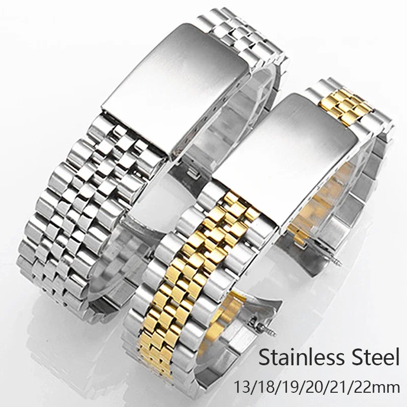 Curved End Stainless Steel Watch Strap for Rolex for DATEJUST Five Bead ...