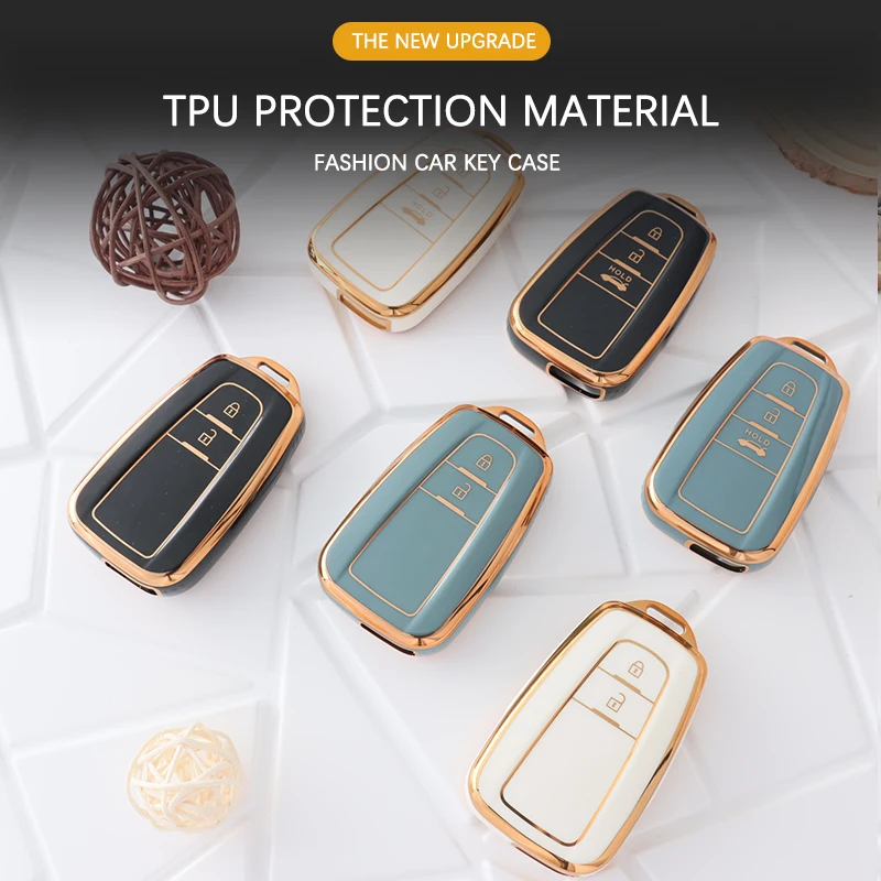 Soft TPU Car Key Case Cover Protection Shell for Toyota CHR Prado Prius ...