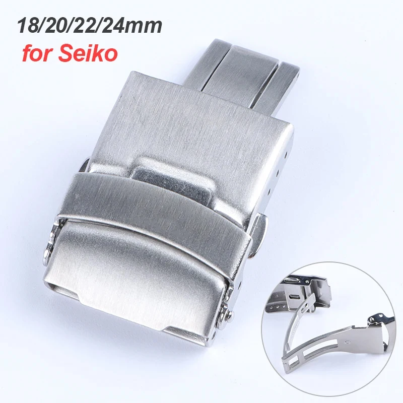 Solid-Watch-Clasps-for-Seiko-Strap-Stainless-Steel-Folding-Buckles-18mm ...