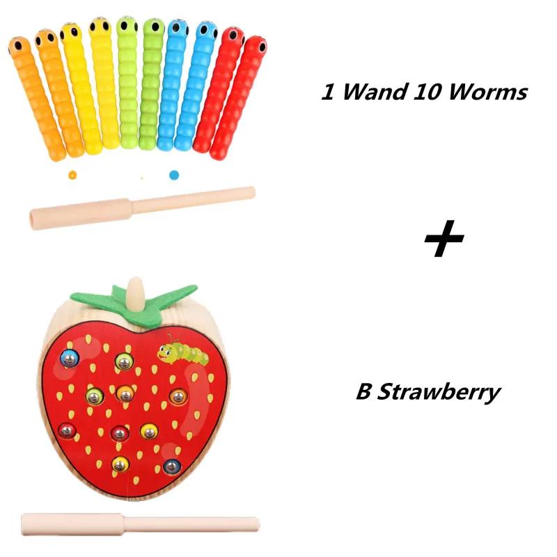 Magnetic-Toy-Funny-Strawberry-Shaped-And-1-Wand-And-10-Worm-Game-Toy ...
