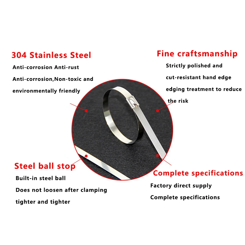 Stainless Steel Cable Self-locking Cable Tie Reel With Small Cutting A ...