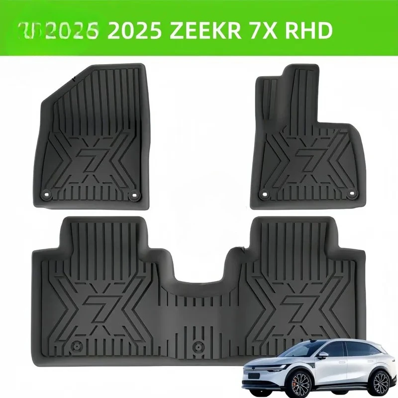 RHD For ZEEKR 7X 2025 2026 Floor Mats Trunk Mat TPE Front Rear Cargo ...