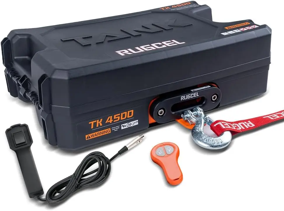 Portable-Utility-Winch-12V-DC-Electric-winch-4500lb-2041kg-Single-Line ...