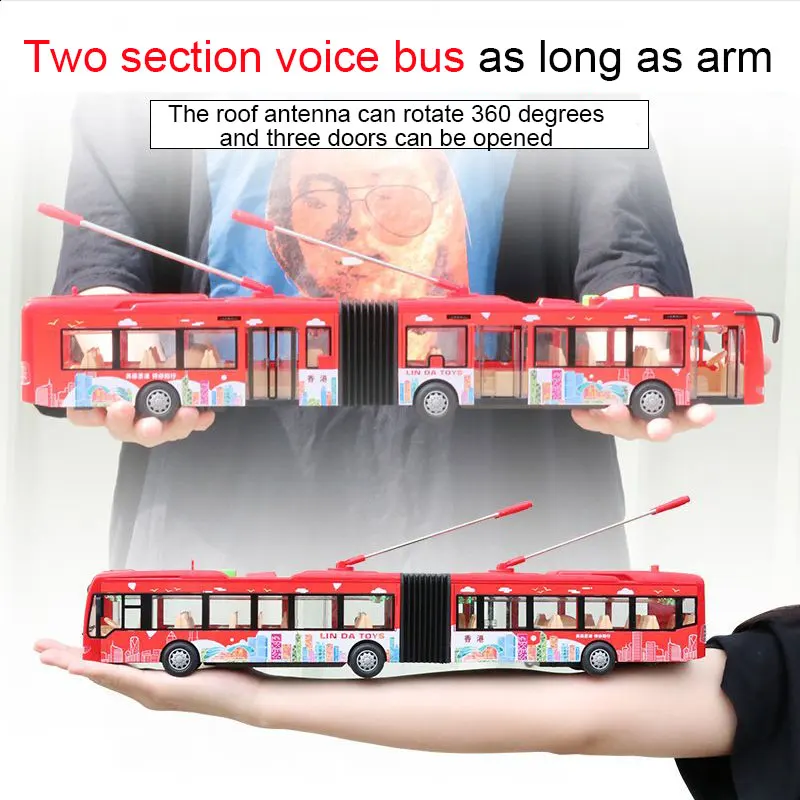 Children's connecting bus toys Friction Powered Pull Back and Go Car ...
