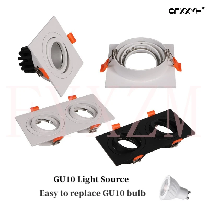Hot selling aluminum single head double head GU10 6W downlight holder ...