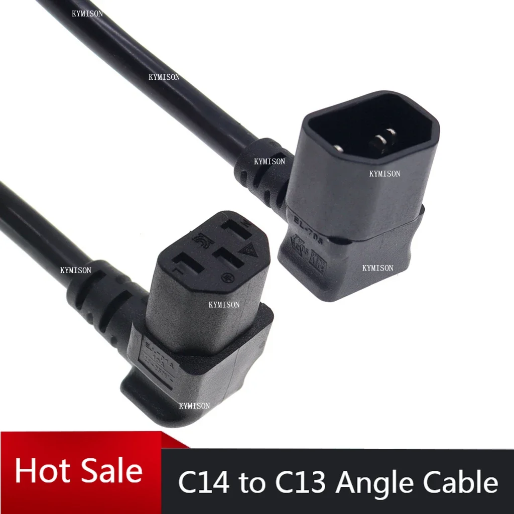 IEC-320-C14-to-C13-Cord-male-to-female-Dual-Down-90-Degree-Angle-Power ...