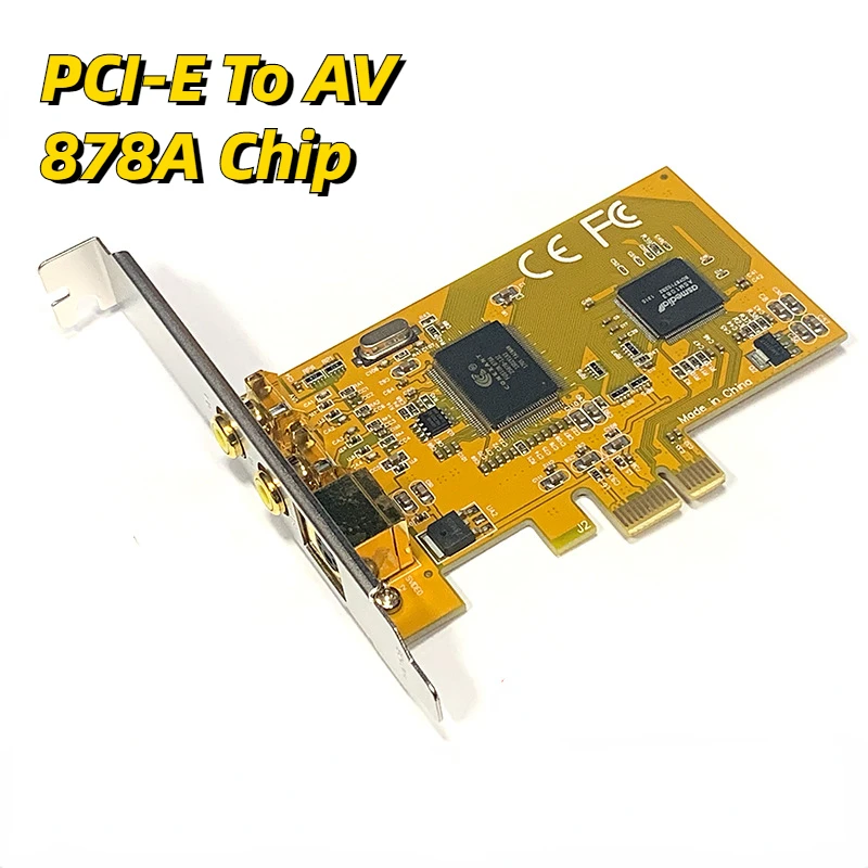 PCIE 878A Capture Card PCI-E 878 Sonography Medical Image 2 PORTS AV Svhs Terminal Connector ...