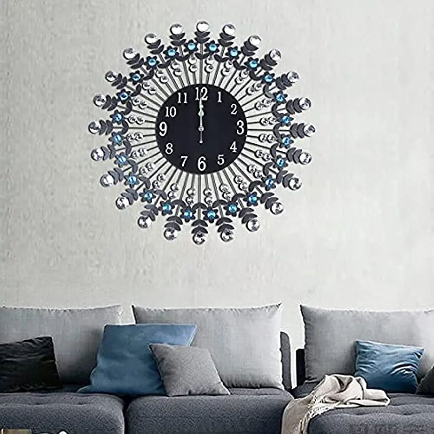 Wall-Clock-Modern-Crystal-Diamond-Wall-Clocks-Metal-Clock-for-Living ...
