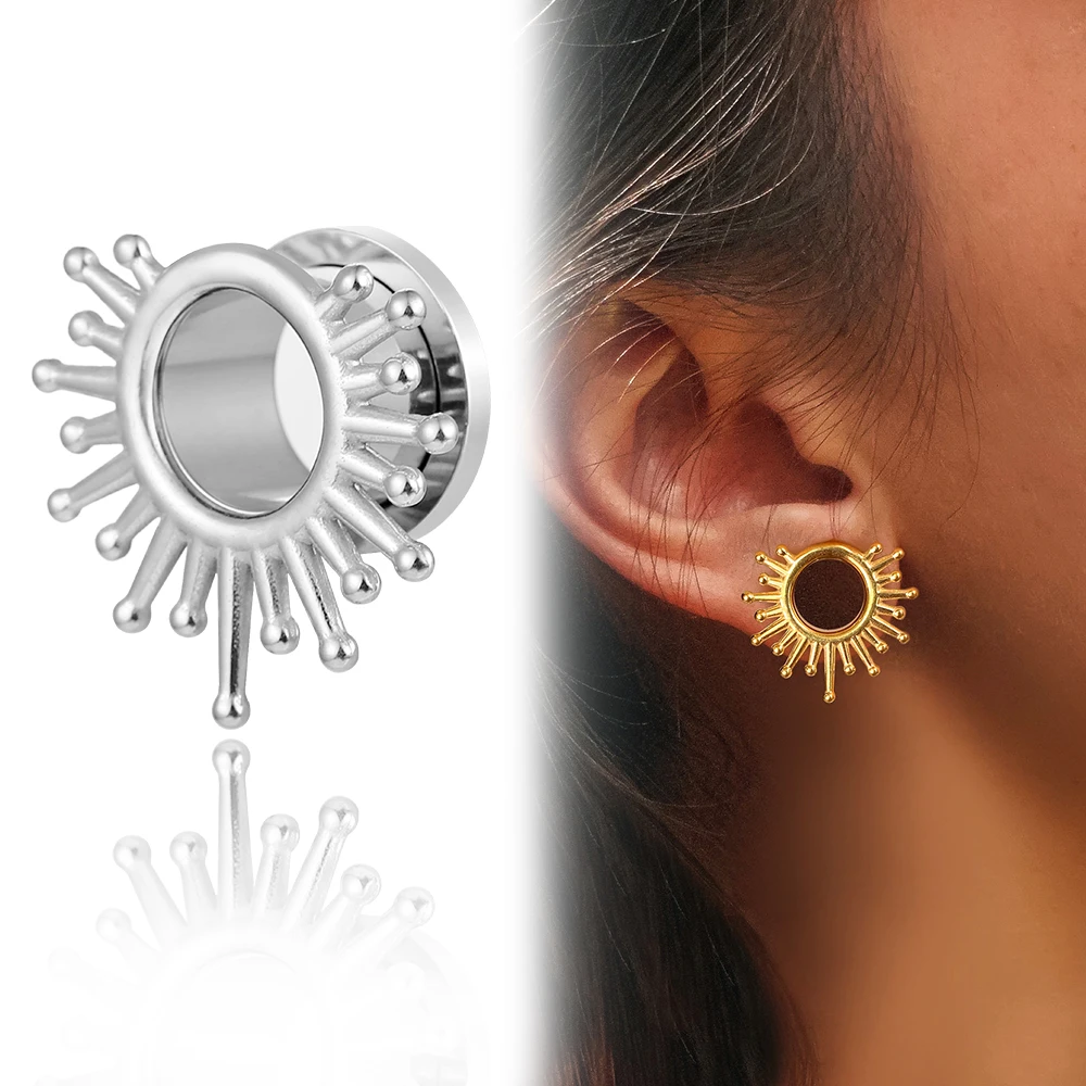 Giga-2-PCS-Cool-Rays-Stainless-Steel-Plugs-Expander-Screw-Back-8mm-25mm ...