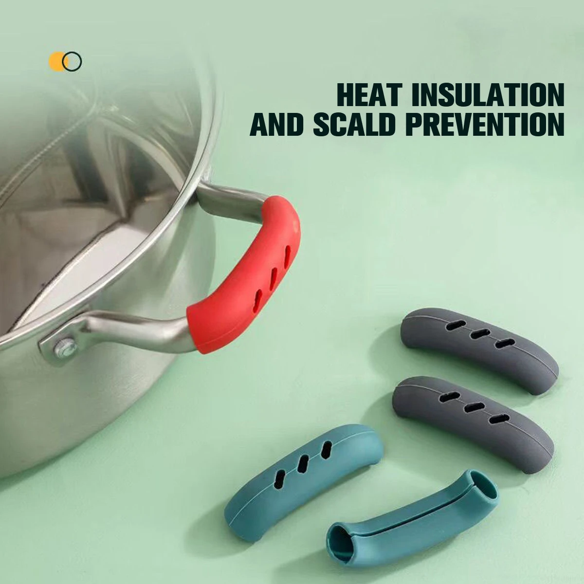 2Pcs Silicone Handles Anti scalding Non slip Pot Handle Cover Heat ...