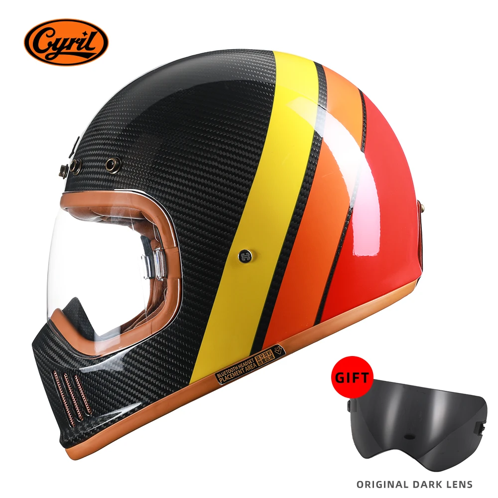 Full Face Motorcycle Helmet Lightweight Carbon fiber Helmet Racing for ...