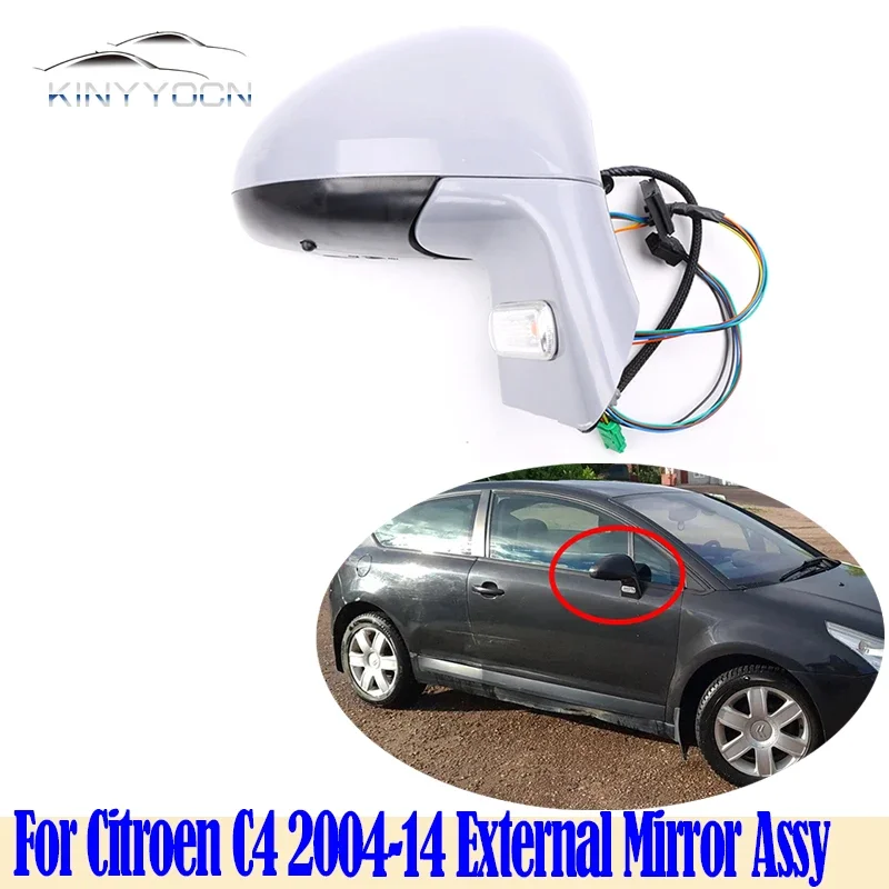 For-Citroen-C4-2004-14-Outside-Exterior-Rearview-Mirror-Rear-View ...