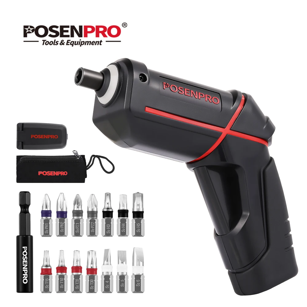 POSENPRO-Cordless-Electric-Screwdriver-4V-Rechargeable-Power ...