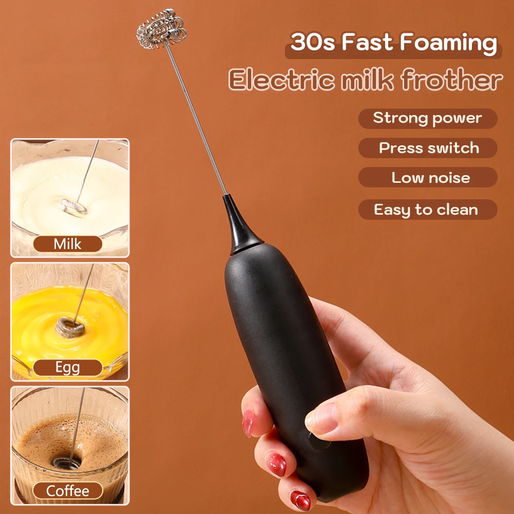 Mini Electric Egg Beater Household Kitchen Milk Frother Steel Coffee ...