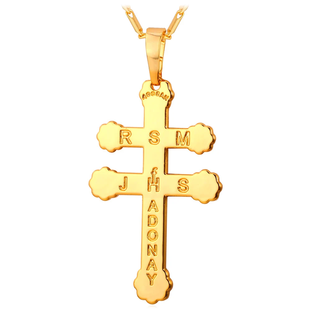 Collare collar con Cruz de Lorena europea para hombre y mujer, joyería ...