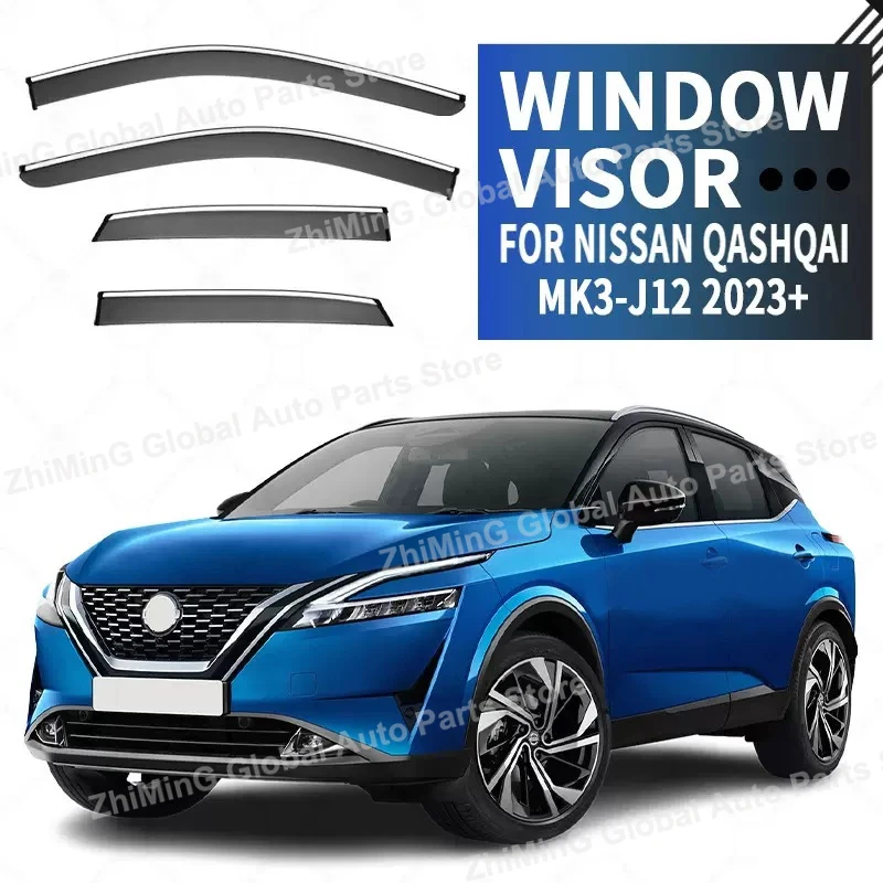 For Nissan Qashqai J12 2023 2024 Car Door Side Windows Visors Rain ...