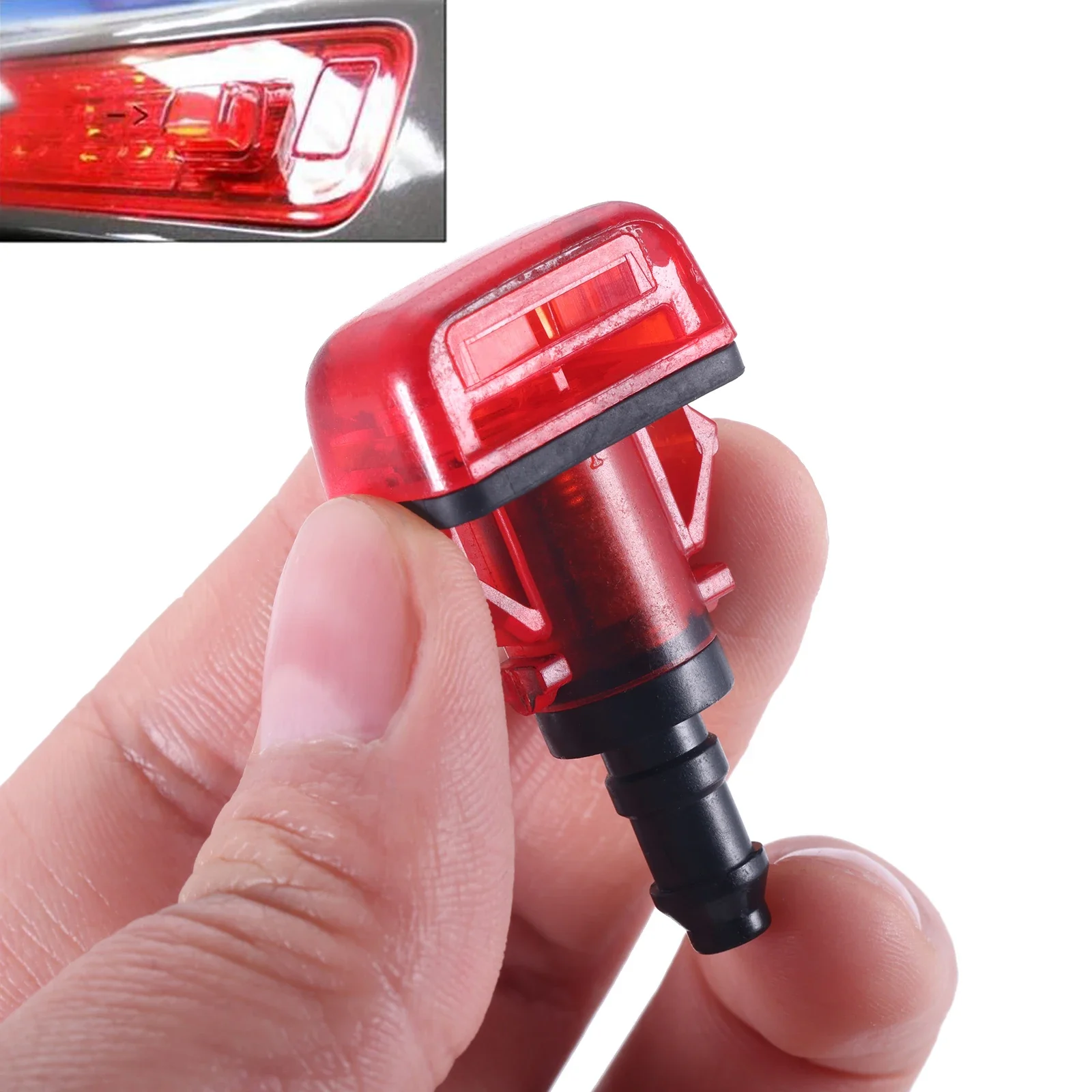 1Pc Red Plastic Car Rear Windshield Wiper Washer Water Spray Jet Nozzle ...