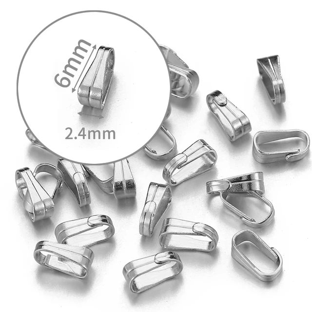 100pcs 50pcs Stainless Steel Buckle Clasp for Pendants Charm Connectors ...