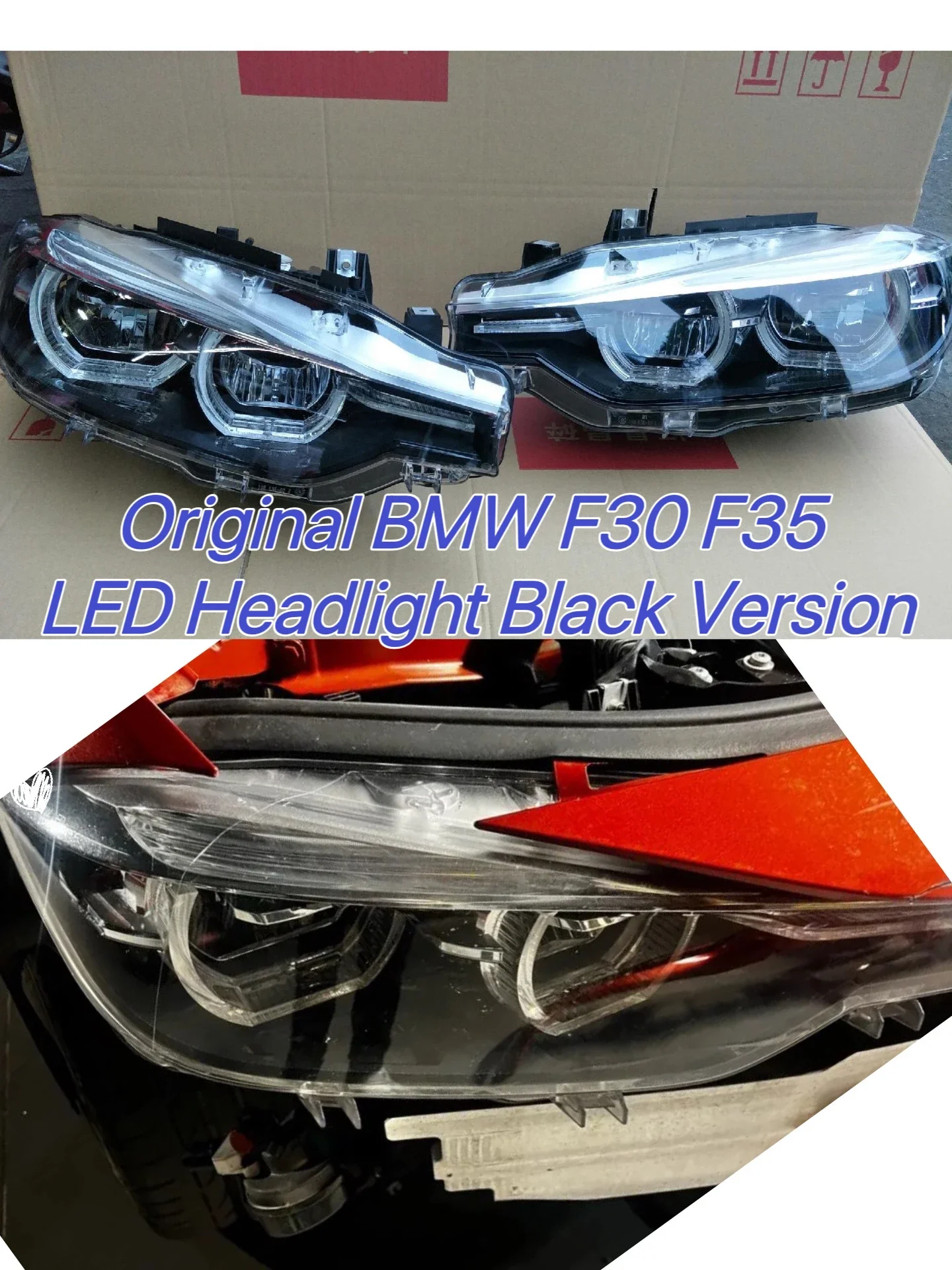 Conjunto-de-Faros-LED-para-BMW-Serie-3-F30-F35-320Li-versi-n-negra-faro ...