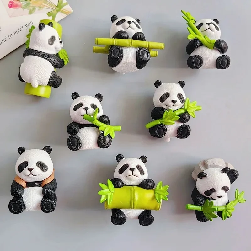 Panda Refrigerator Magnet 3D Three-dimensional Home Creative Magnetic ...