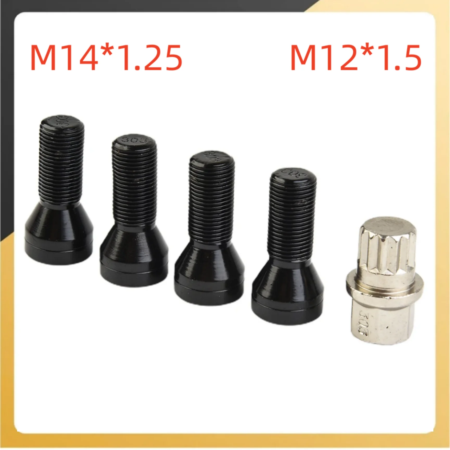 4Pcs-kit-M14x1-25-M12x1-5-Wheel-Locking-Bolts-Anti-theft-Wheel-Screw ...